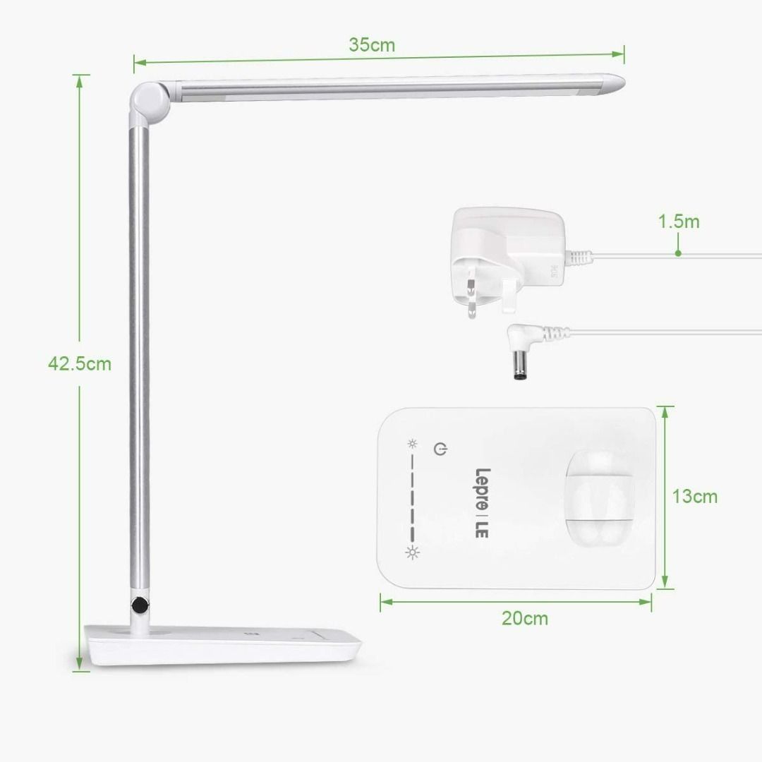 3007) LEPRO DIMMABLE LED DESK LAMP 8W 7 BRIGHTNESS PR3100017-DW-UK ...