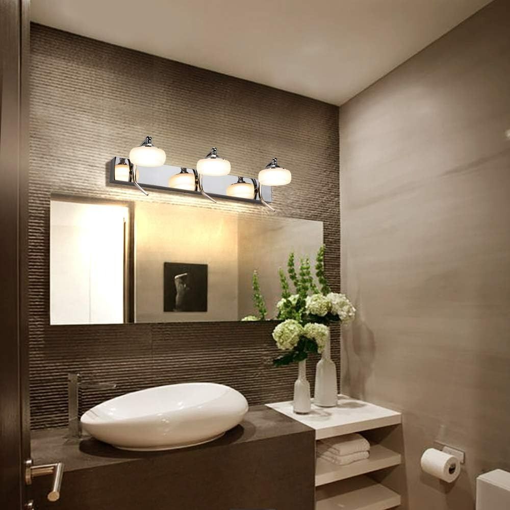 3009) QUCOVER BATHROOM MIRROR LAMP, 20W WARM WHITE, WATERPROOF IP44 ...