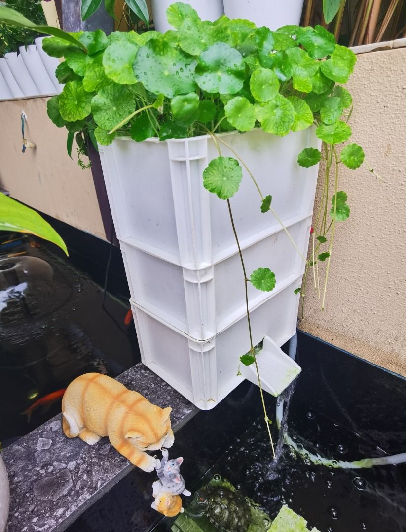 3 tiers filter system /Fiberglass square fish pond / rectangle planter ...