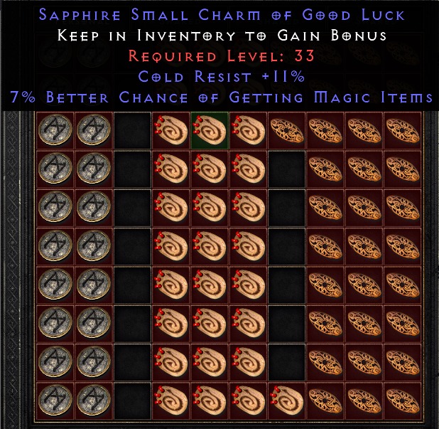 7 MF / 11 Cold Resist Small Charm (D2R Non-Ladder), Video Gaming ...