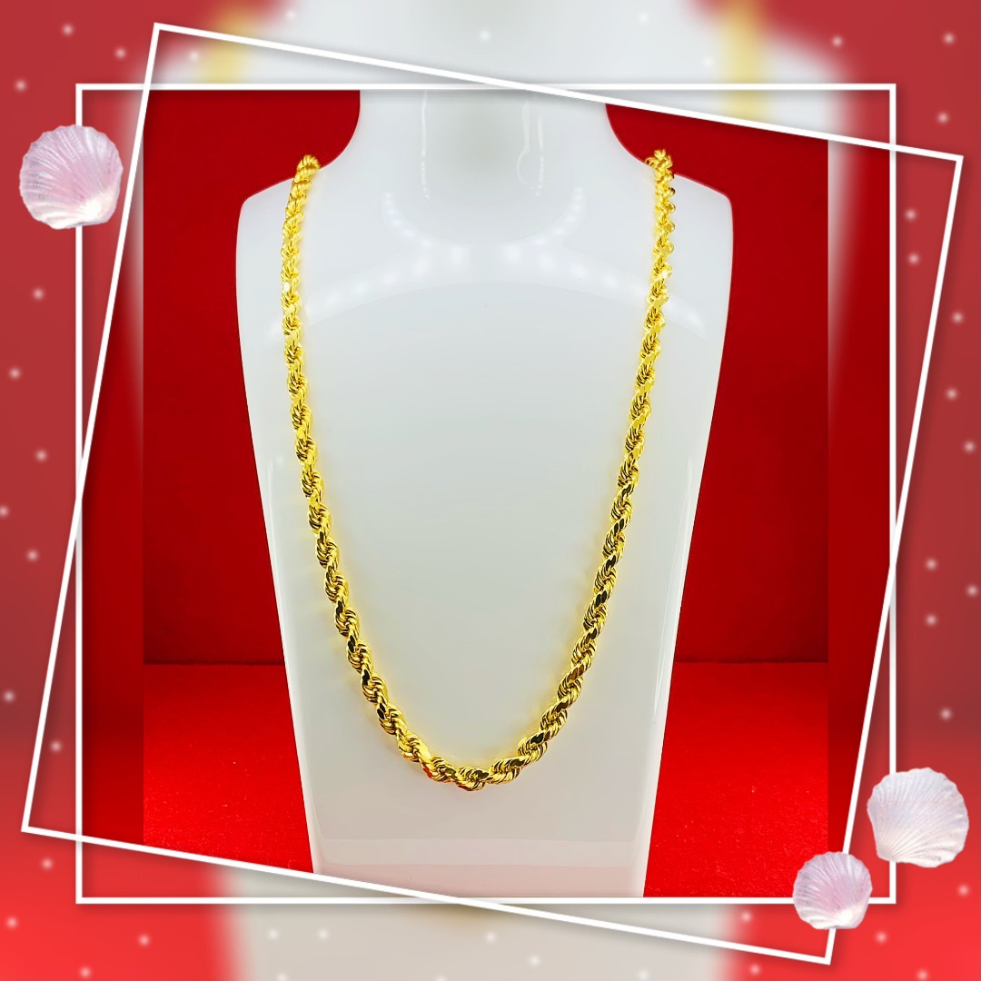 916 Gold Rope Chain 38.68g (Semi hollow), Women's Fashion, Jewelry ...