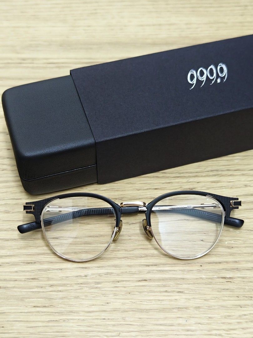 999.9 S-01T H High-end fournines 黑金 全鈦金屬 高端版系列 圓形 方形 度數眼鏡 黑框 鏡片 輕商務 日常 翻工 翻學 生日 禮物 送禮 新潮 斯文 男士 ...