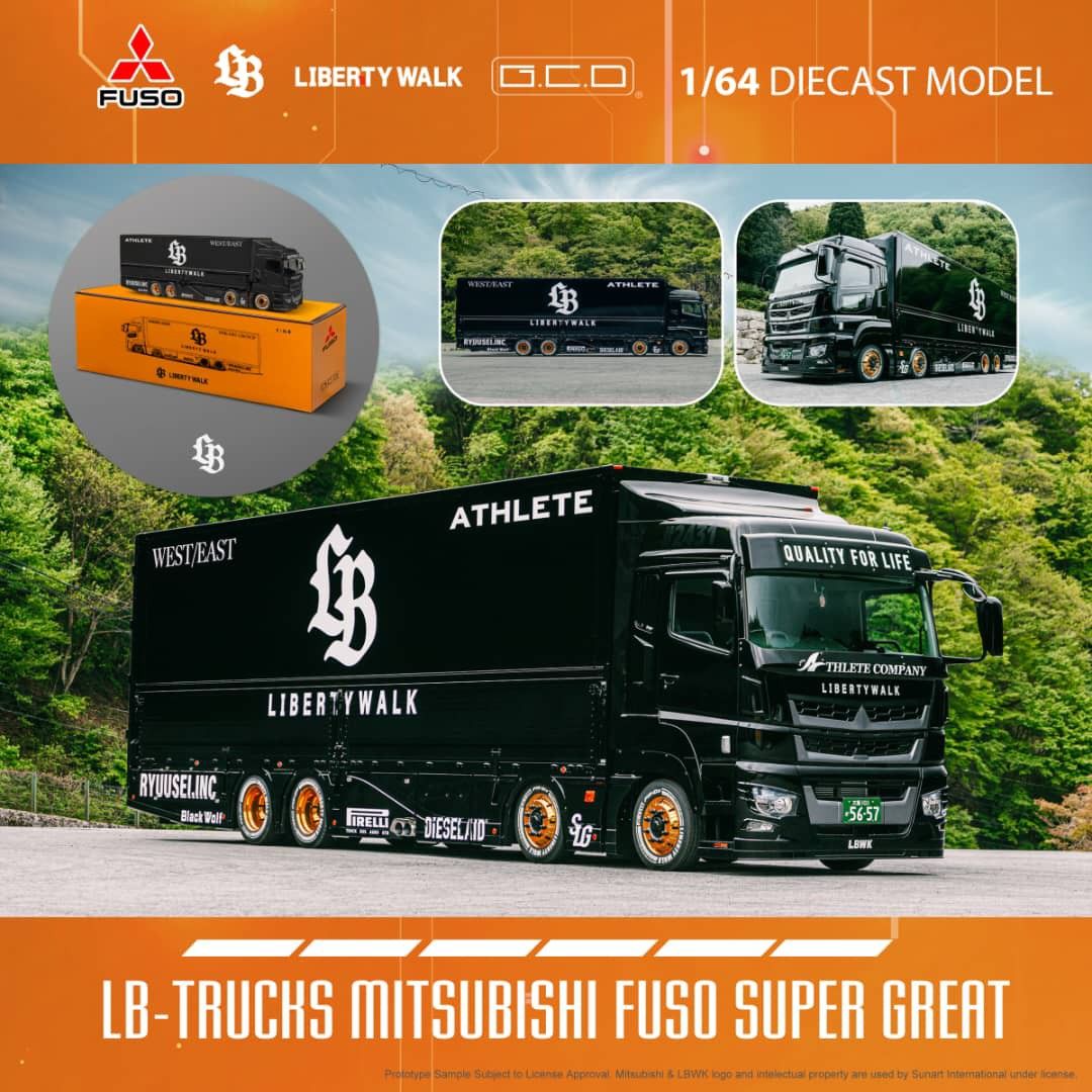 預訂 Pre-Order GCD 1:64 LBWK Mitsubishi LB-TRUCKS Fuso Super Great Lightning 閃電 #23号 / White 白色 ...