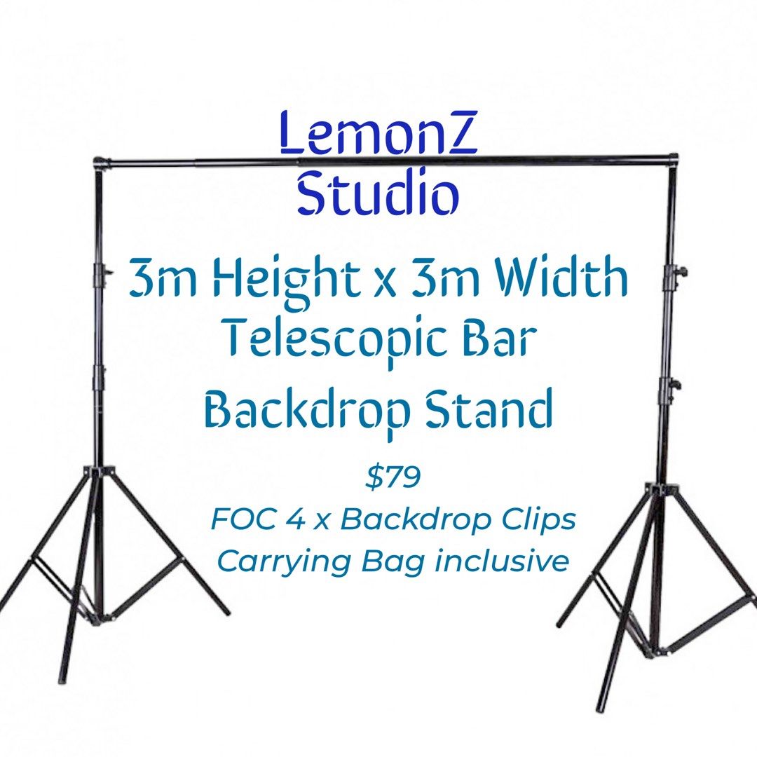 Adjustable 300cm Telescopic Bar Backdrop Stand (3m Height Max ...