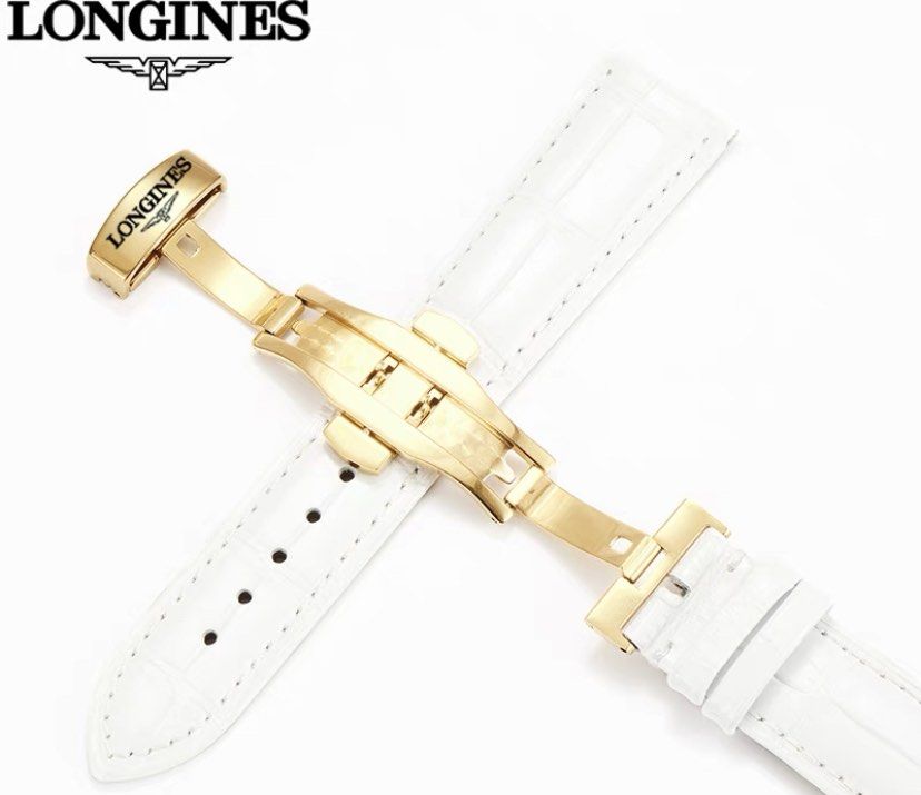 AFTERMARKET LONGINES GENUINE LEATHER WATCH STRAP WITH STAINLESS STEEL ...