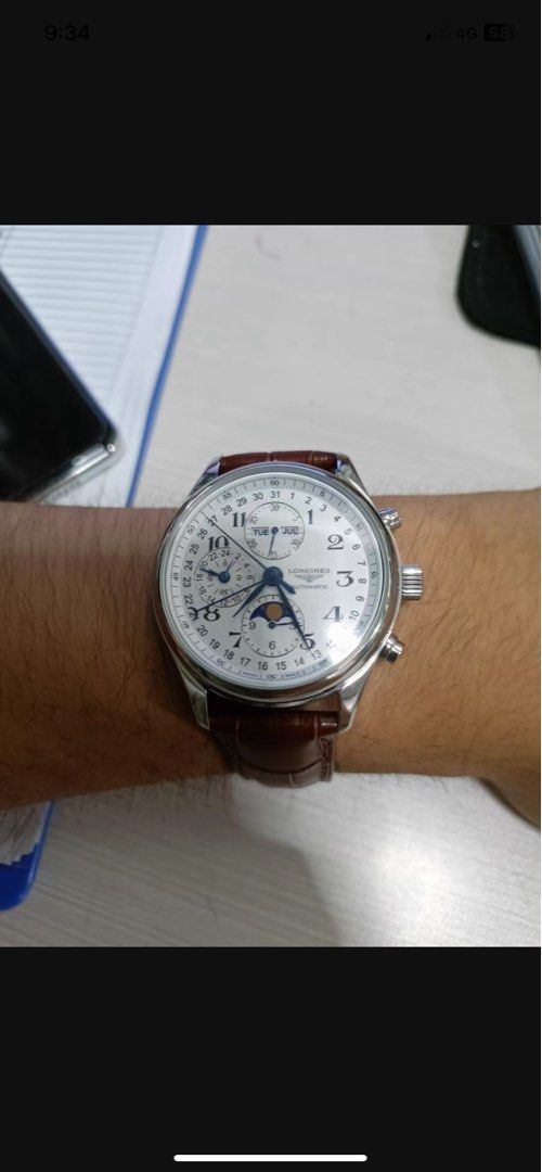 AFTERMARKET LONGINES GENUINE LEATHER WATCH STRAP WITH STAINLESS STEEL ...