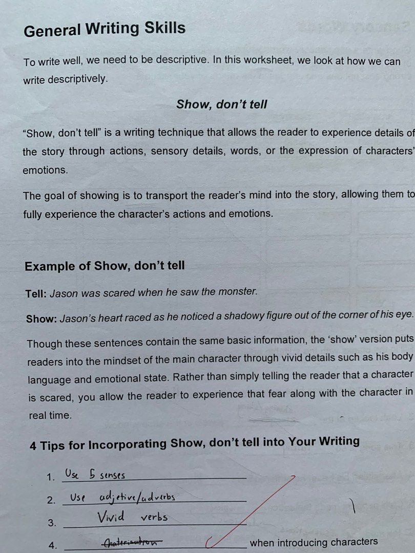 Agrader P4 English Creative Writing notes, Hobbies & Toys, Books ...