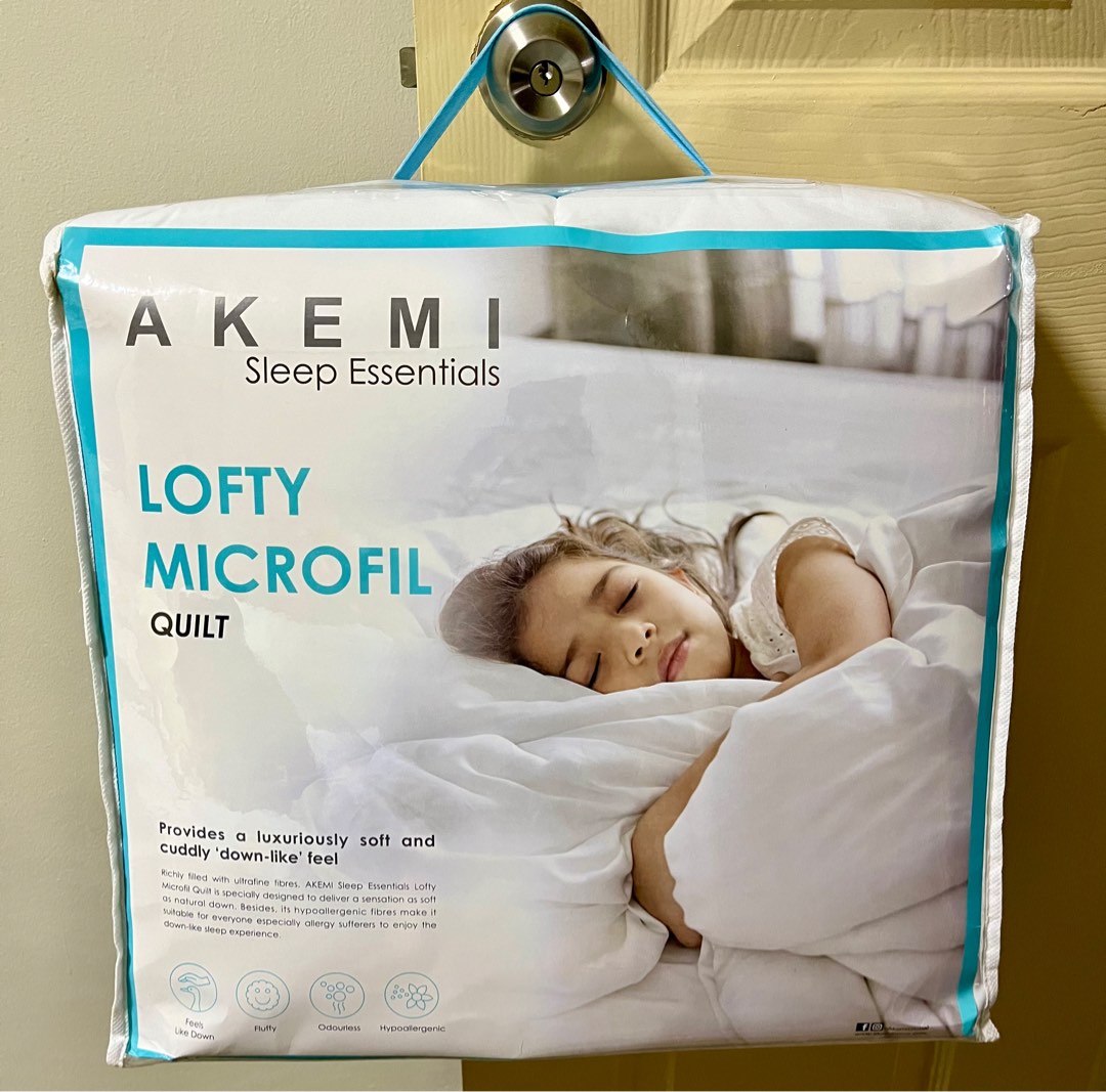 AKEMI Sleep Essentials Lofty Microfil Quilt Single Size, Furniture & Home Living, Bedding ...