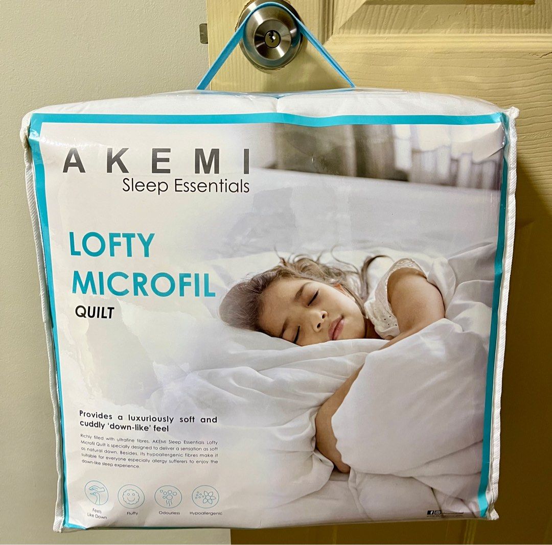 AKEMI Sleep Essentials Lofty Microfil Quilt Single Size, Furniture & Home Living, Bedding ...