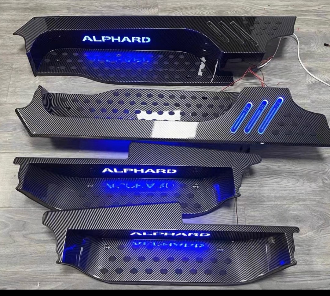 Estima previa Alphard vellfire custom carbon fiber design scuff plate ...