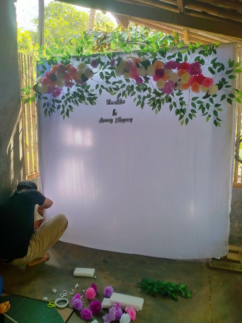 backdrop / background foto , dekorasi , foto bunga,, Jasa, Lainnya di ...