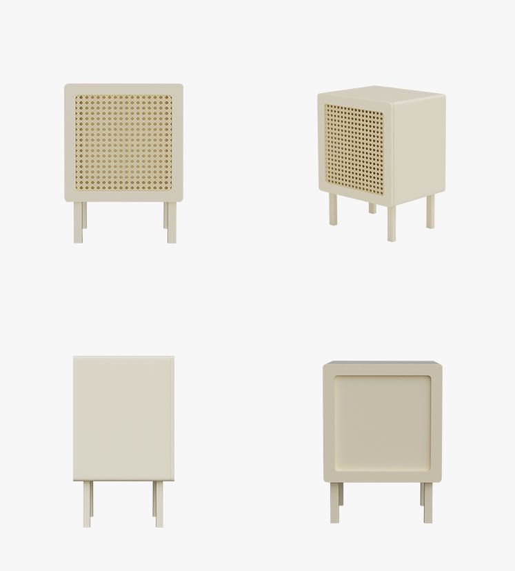Bedside Table Bedside Cabinet Rattan Side Table Japandi, Furniture ...