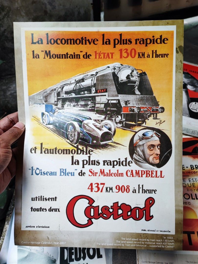 Borongan Poster Asli Iklan Vintage Oli Castrol, Perabotan Rumah di ...