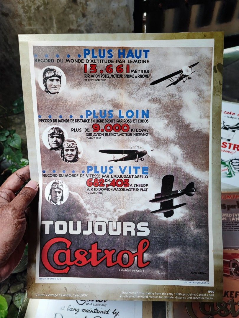 Borongan Poster Vintage Asli Iklan Heritage Oli Castrol, Perabotan ...