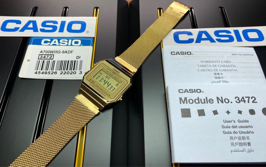 Casio Vintage A700WMG-9A Slim Case Digital Quartz A700WMG-9ADF Gold ...