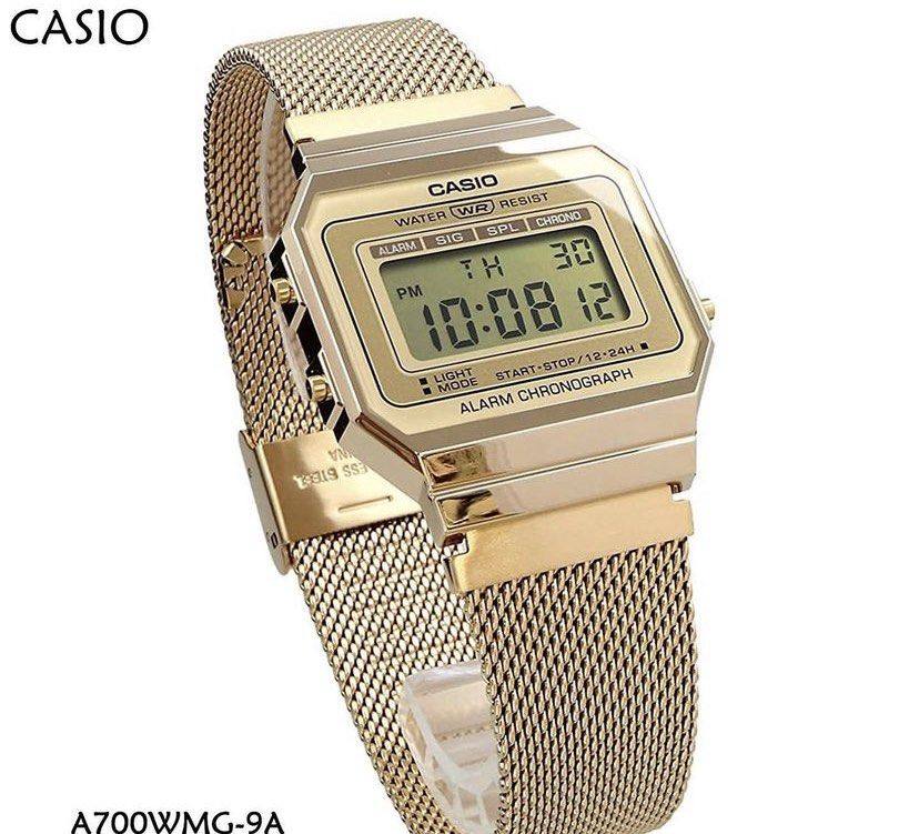 Casio Vintage A700WMG-9A Slim Case Digital Quartz A700WMG-9ADF Gold ...