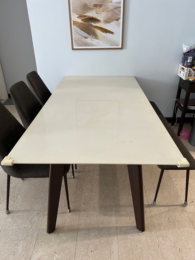 Cellini Kay Quartz 2M Dining Table And Chairs (Quartz) , Furniture ...