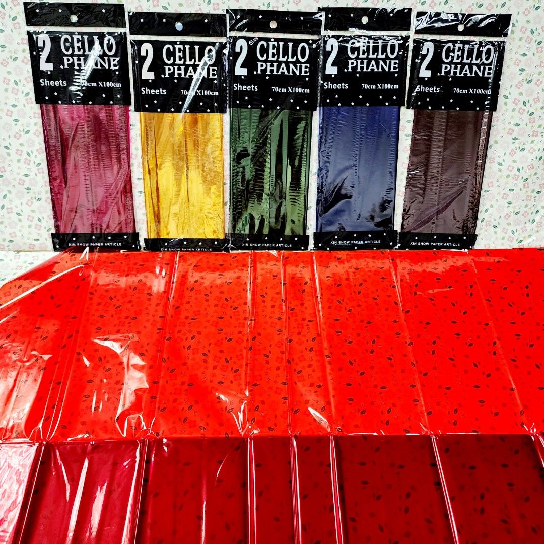 [2 Sheets/ Pack] Cellophane Wrapping Paper, Hobbies & Toys, Stationery ...