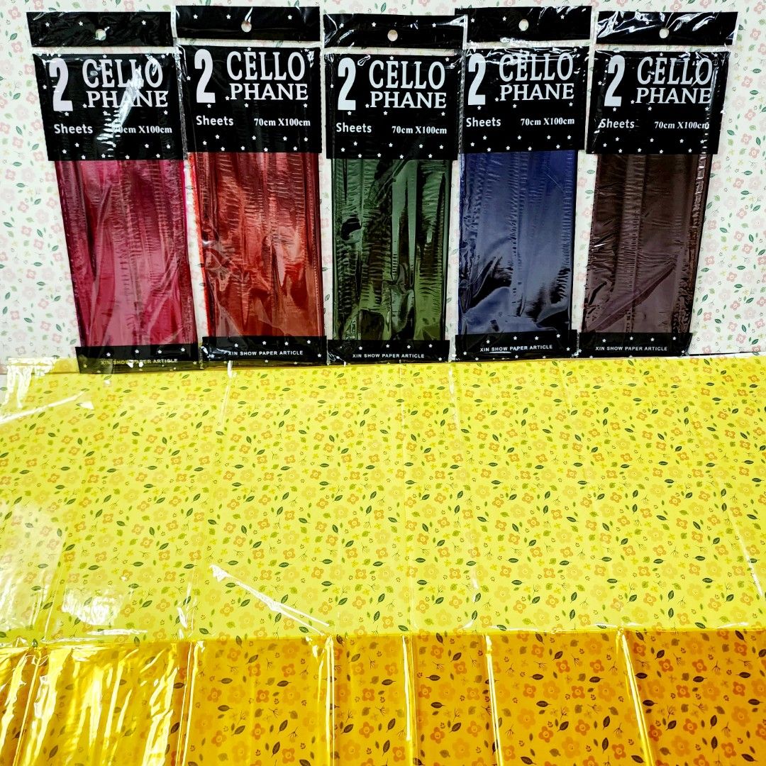 [2 Sheets/ Pack] Cellophane Wrapping Paper, Hobbies & Toys, Stationery ...