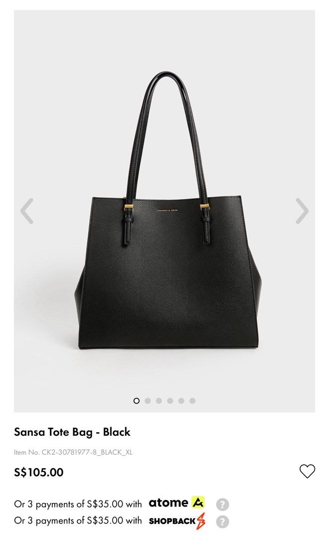 Charles & Keith Bag - Sansa Tote Bag (Black), Women's Fashion, Bags ... Charles & Keith Bag - Sansa Tote Bag (Black), Women's Fashion, Bags ...