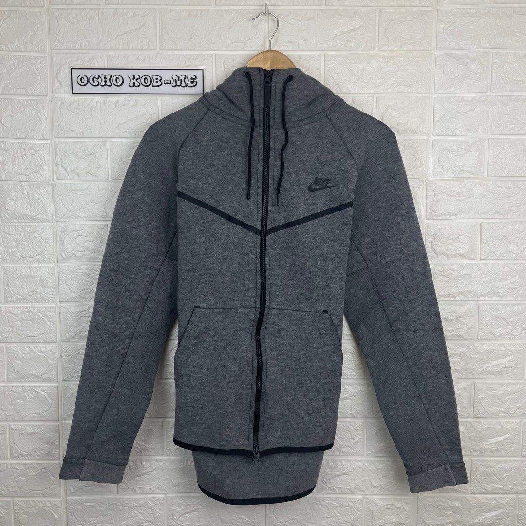 DARK GRAY NIKE TECH FLEECE JACKET (RED TAG) on Carousell