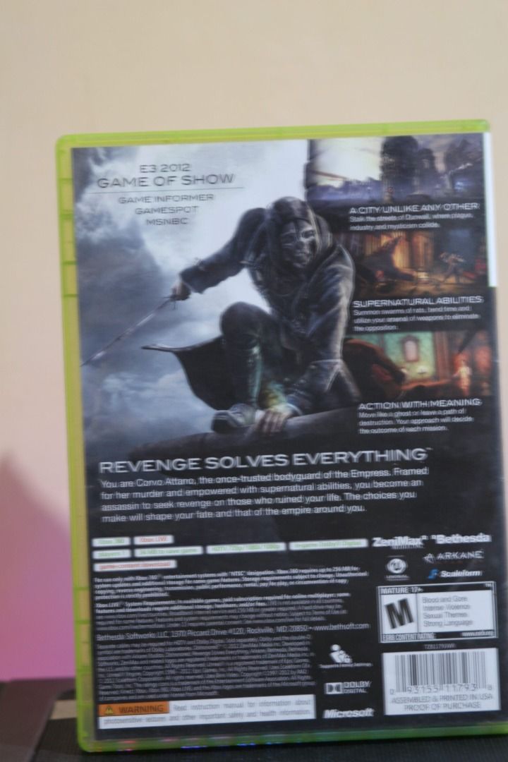 DISHONORED XBOX 360 NTSC, Video Gaming, Video Games, Xbox on Carousell