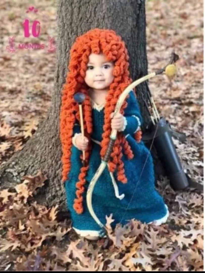 Disney princess Merida crochet costume for kids on Carousell