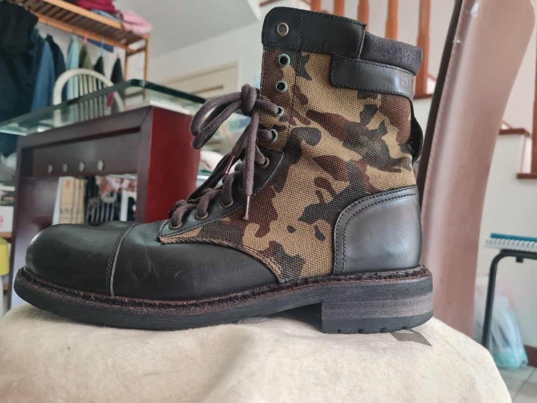 Distressed design diesel boot with original bag., Men's Fashion ...