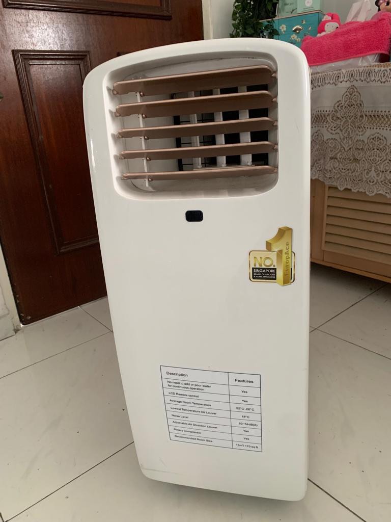 Europace Portable Aircon EPAC12T2 Portable Aircon 12,000 BTU Dual Motor ...