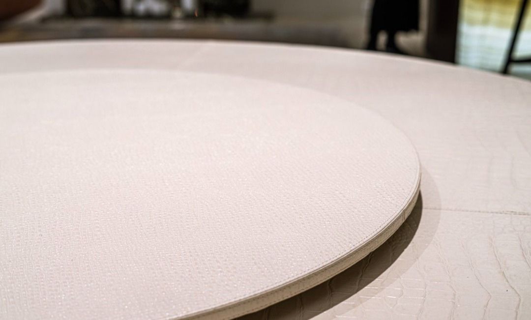 FENDI White Round Croco Leather Dining Table, Furniture & Home Living ...