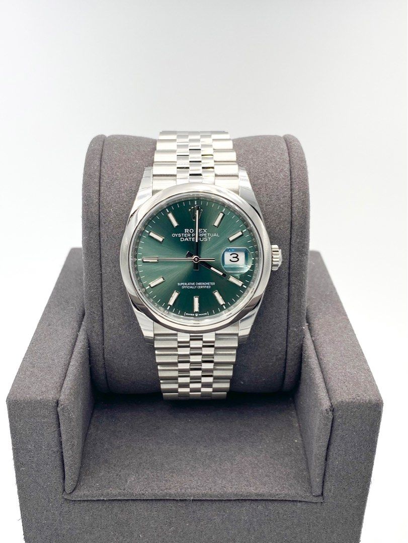 Full Stickers Jun 2023 Rolex Datejust 36 Jubilee Bracelet Mint Green ...