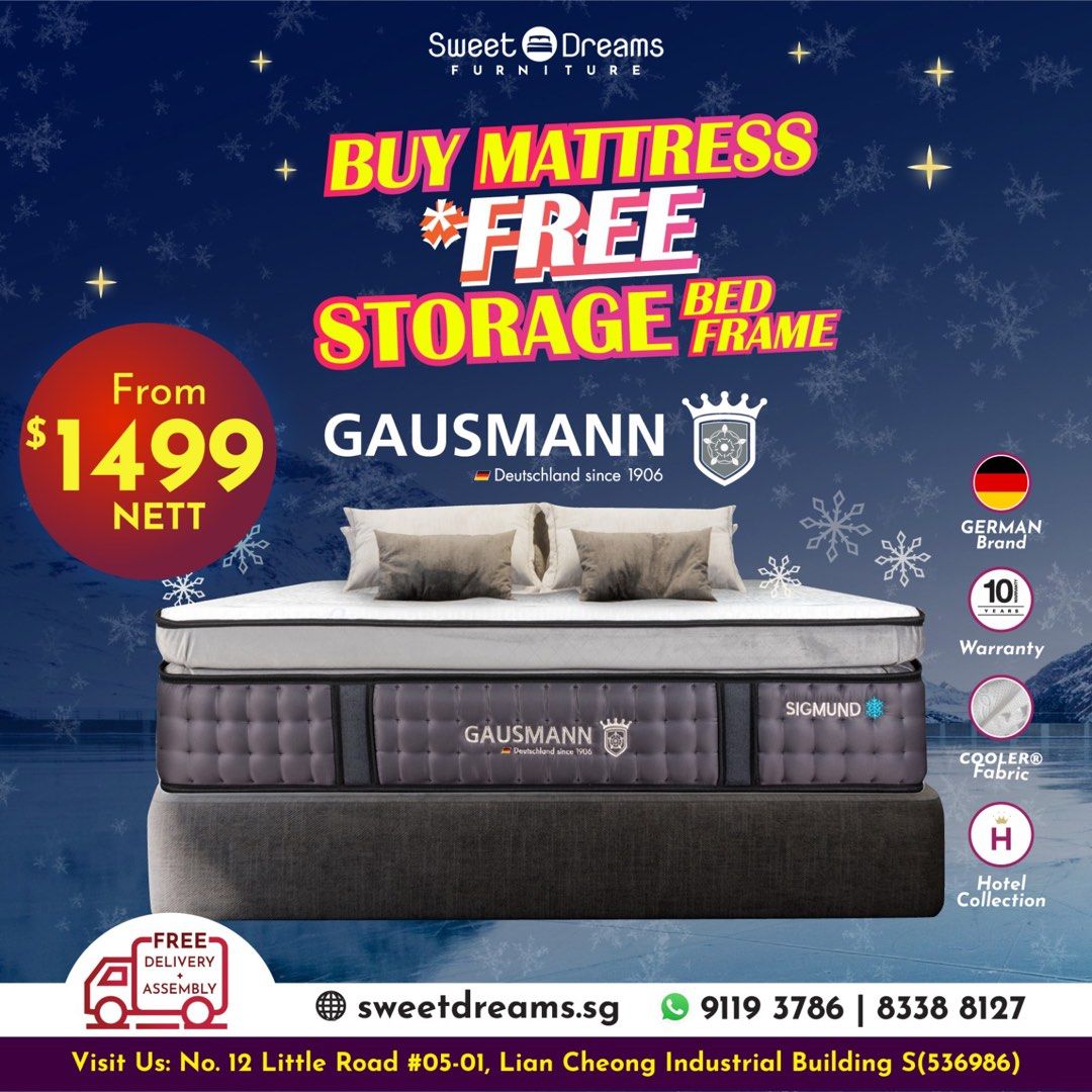 German Gausmann mattress/Buy mattress free storage bed frame/Cooling luxury hotel grade ...