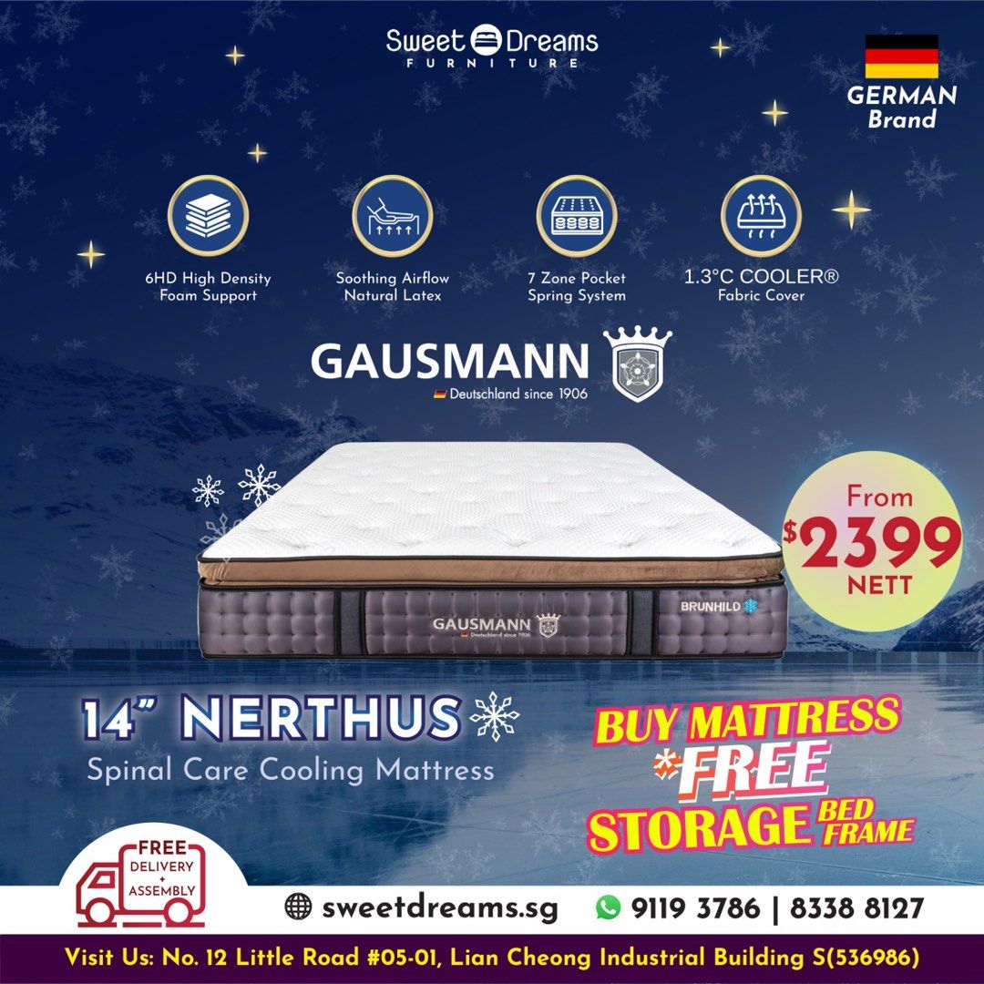 German Gausmann mattress/Buy mattress free storage bed frame/Cooling ...