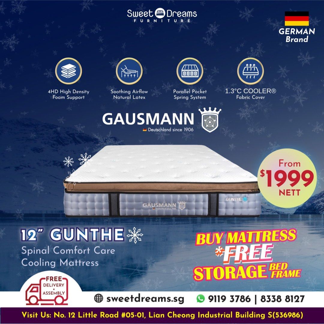 German Gausmann mattress/Buy mattress free storage bed frame/Cooling luxury hotel grade ...