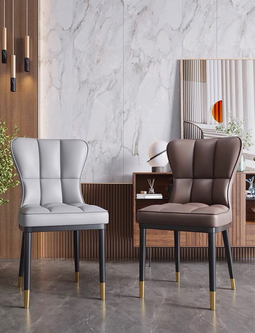 GIGI Modern Leather Dining Chair, Furniture & Home Living, Furniture ...