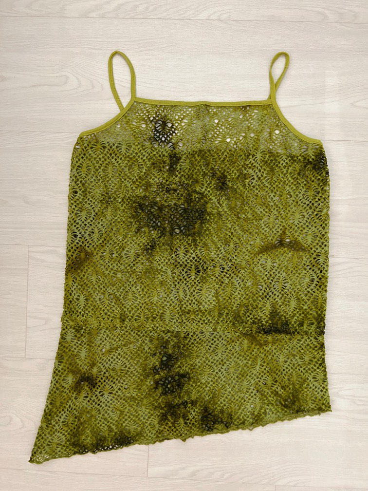 Green Top, Women's Fashion, Tops, Sleeveless on Carousell