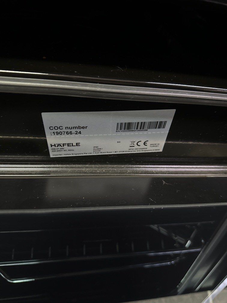 Hafele Oven brand new display set, TV & Home Appliances, Kitchen ...