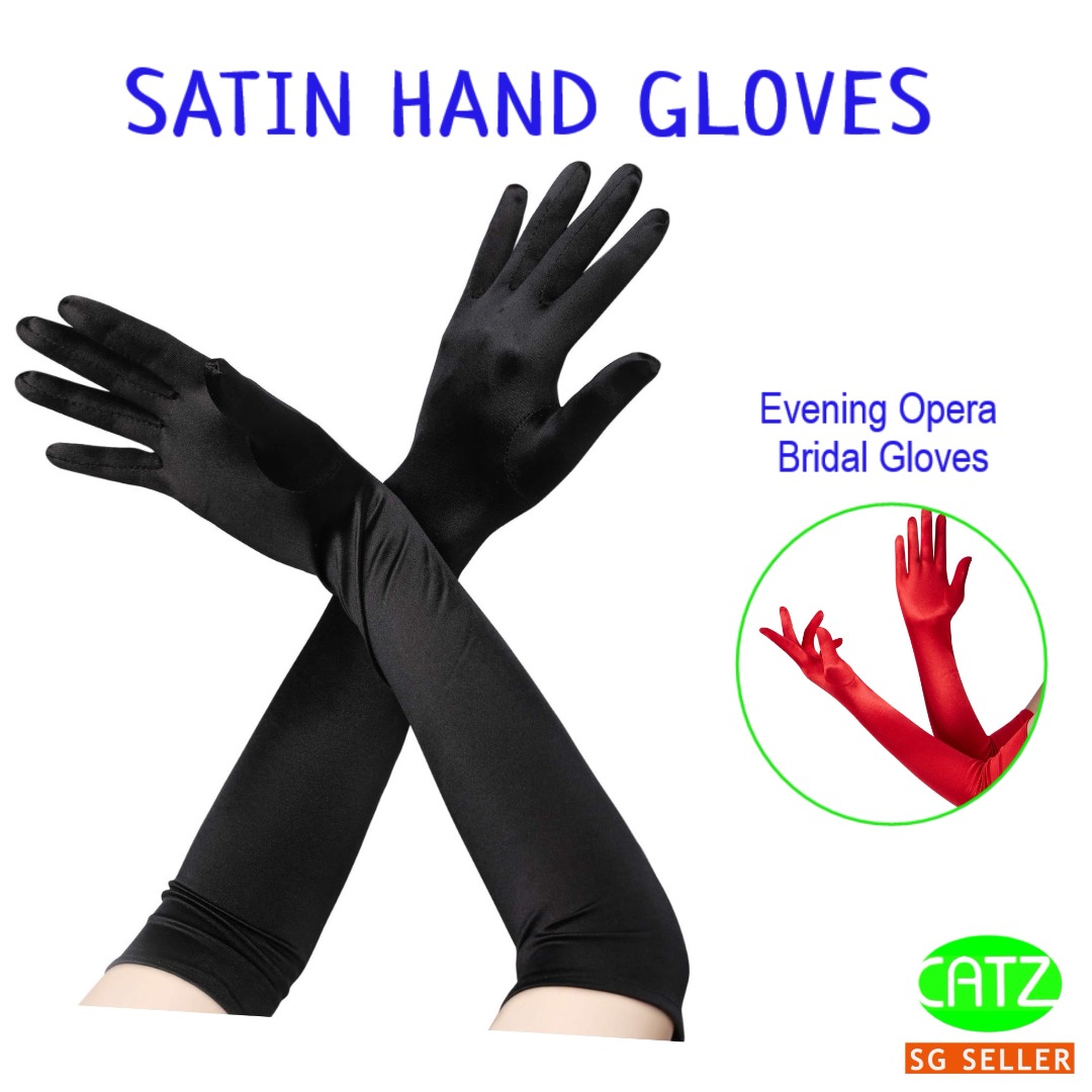 Hand Gloves Satin Evening Opera Gloves Wedding Bridal Golves, Women's ...