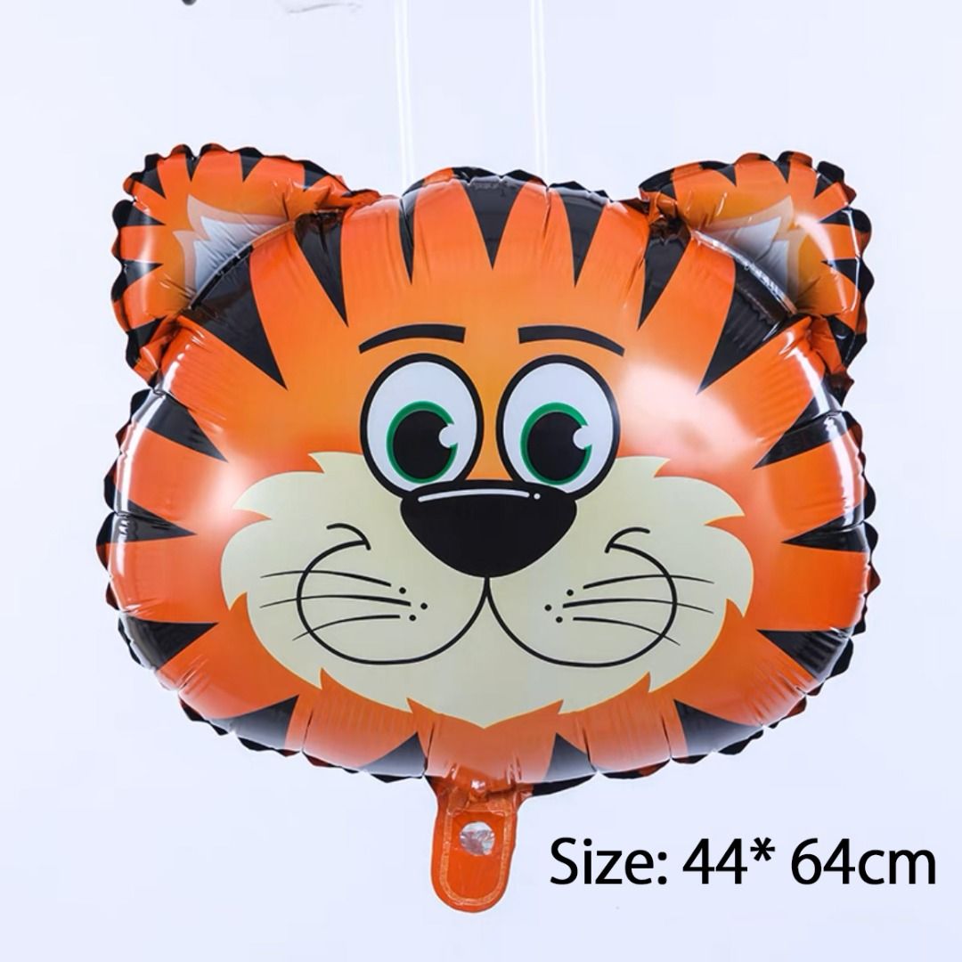 [Helium Inflated] Safari Animal Tiger Lion Giraffe Cow Monkey Zebra ...
