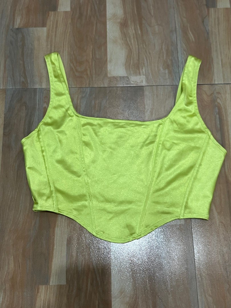 H&M Neon Colored Corset Top (No Boning) on Carousell
