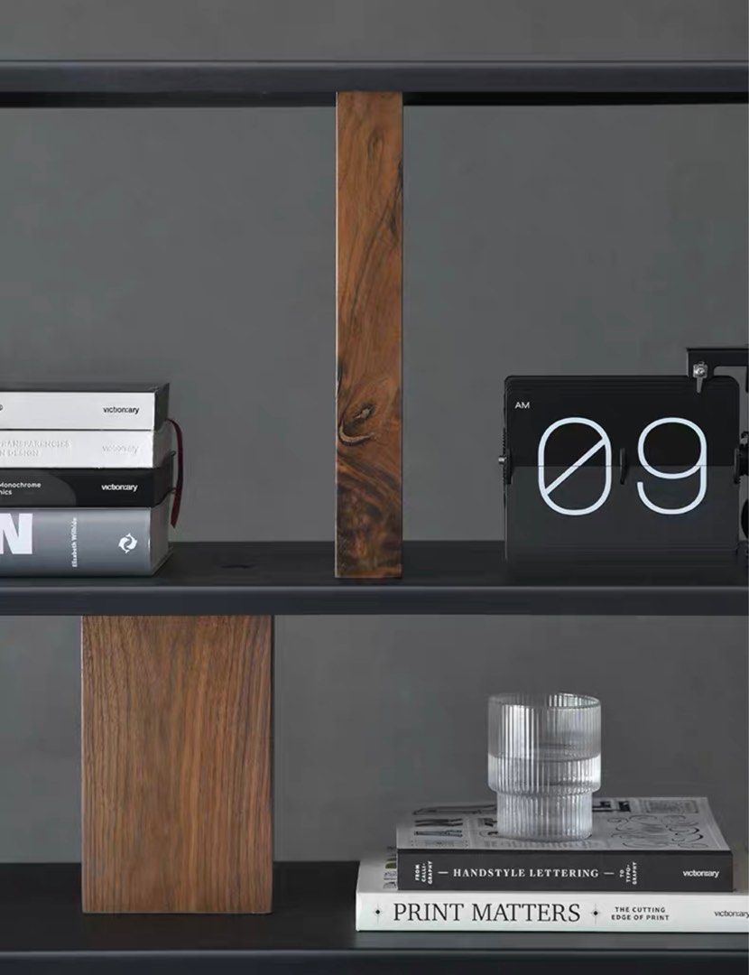 HUITE Modern Walnut Display Shelf, Furniture & Home Living, Furniture ...