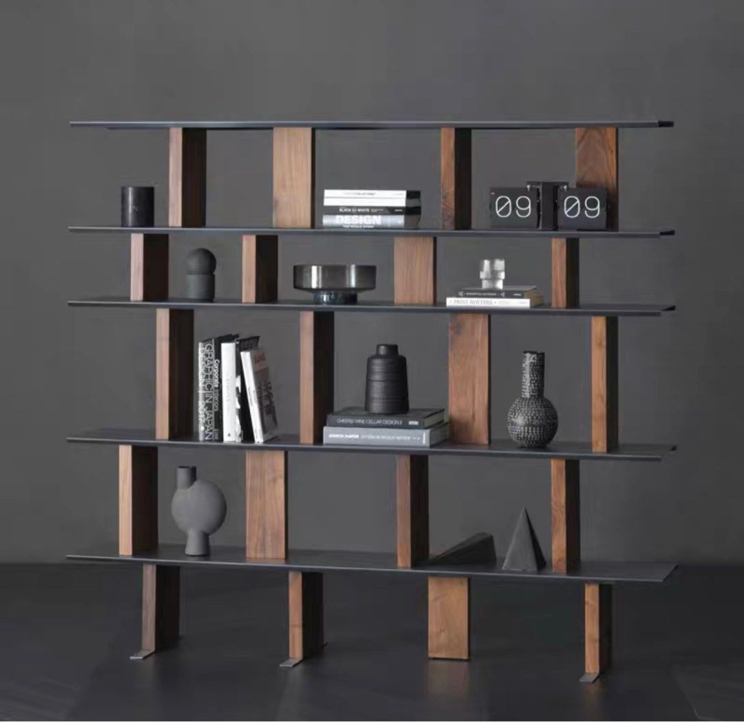 HUITE Modern Walnut Display Shelf, Furniture & Home Living, Furniture ...
