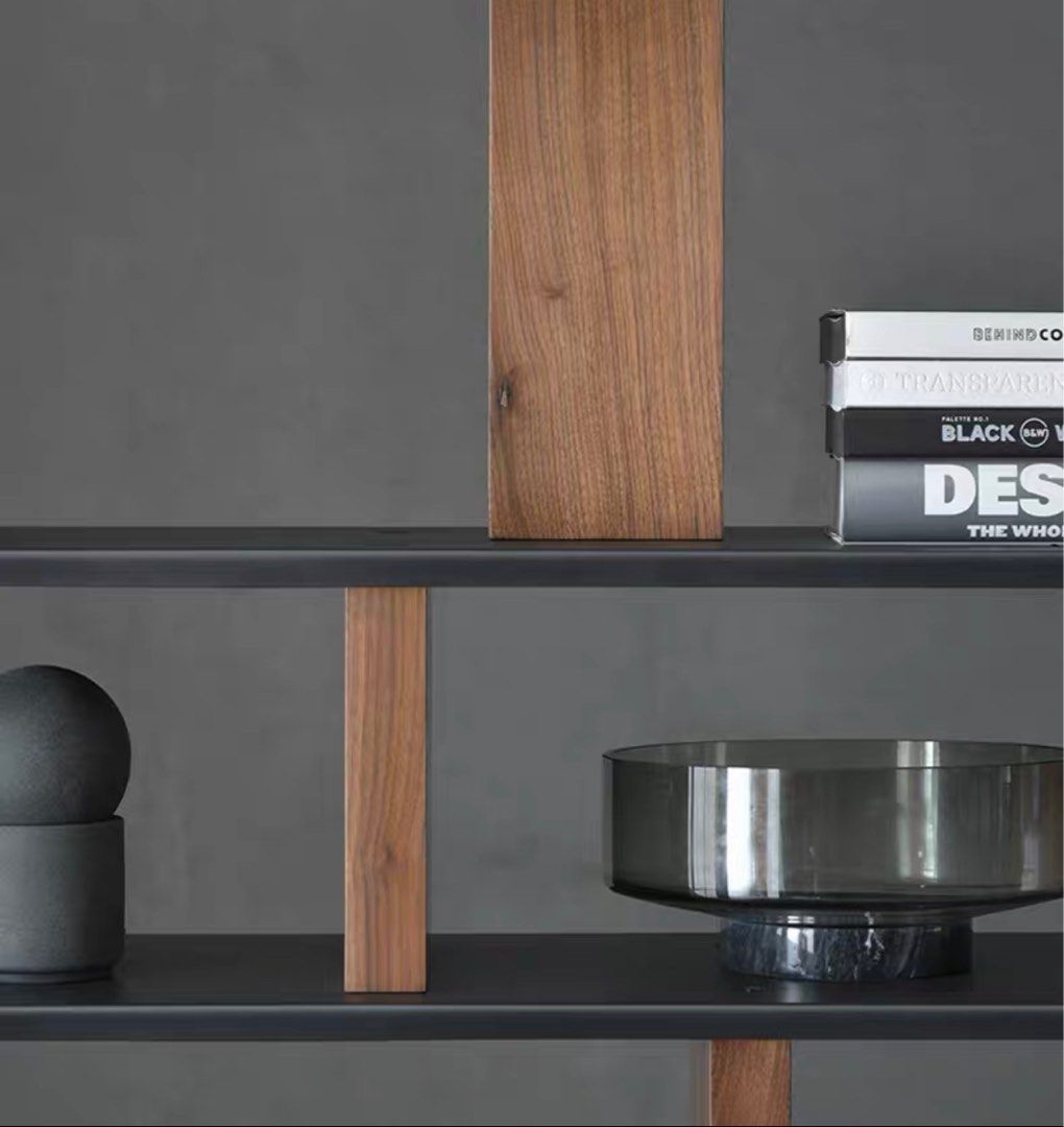 HUITE Modern Walnut Display Shelf, Furniture & Home Living, Furniture ...