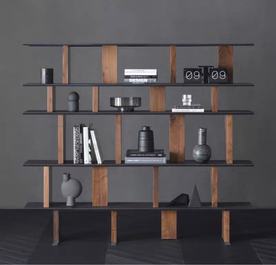 HUITE Modern Walnut Display Shelf, Furniture & Home Living, Furniture ...