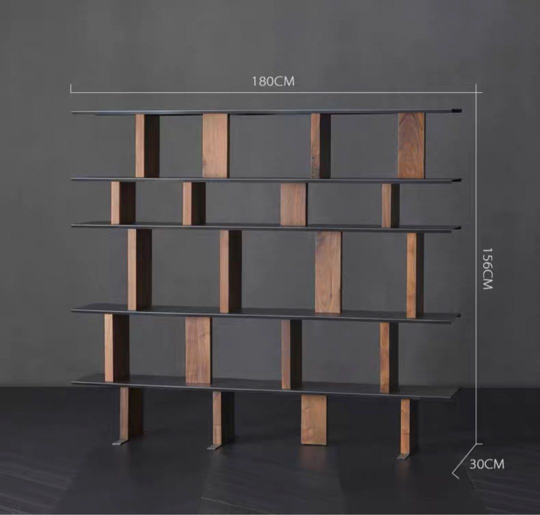 HUITE Modern Walnut Display Shelf, Furniture & Home Living, Furniture ...