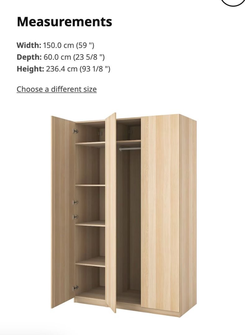 IKEA PAX Wardrobe (236cm high) on Carousell