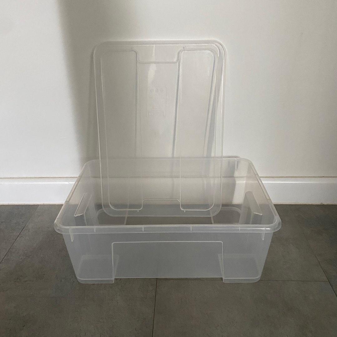 IKEA SAMLA Box + lid 39x28x14 cm, Furniture & Home Living, Home ...