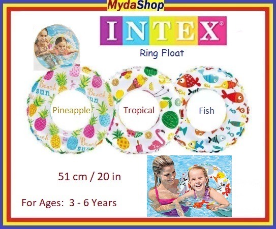 INTEX Kids 51cm Swimming Pool Float Ring. Pelampung Bulat, Sports ...