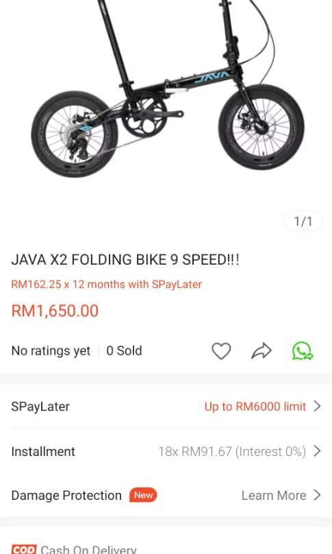 Java X2 Foldable Bike, Sports Equipment, Bicycles & Parts, Bicycles on Carousell