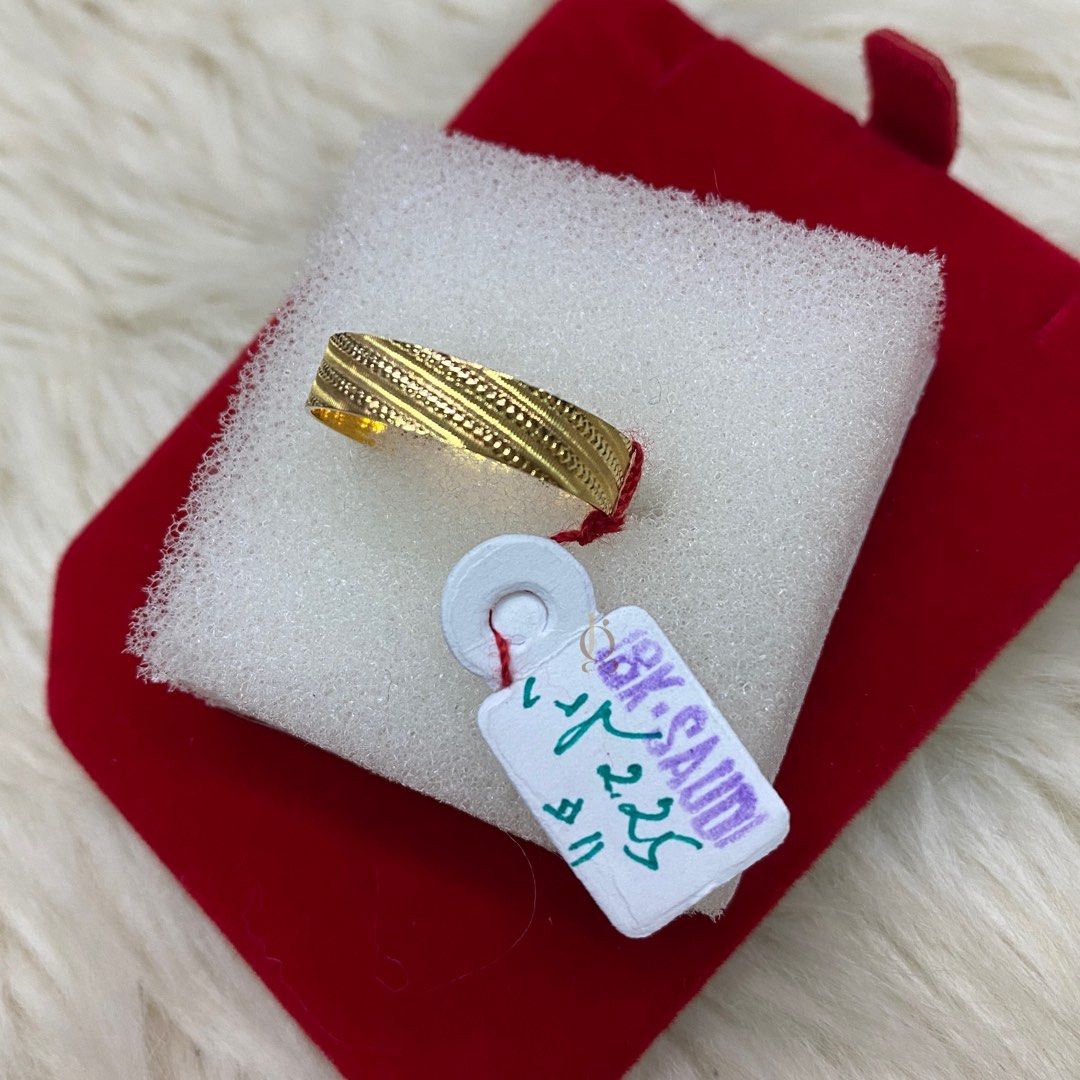 [JEWL GOLD] 18k Saudi Gold Wedding Ring, Women's Fashion, Jewelry ...